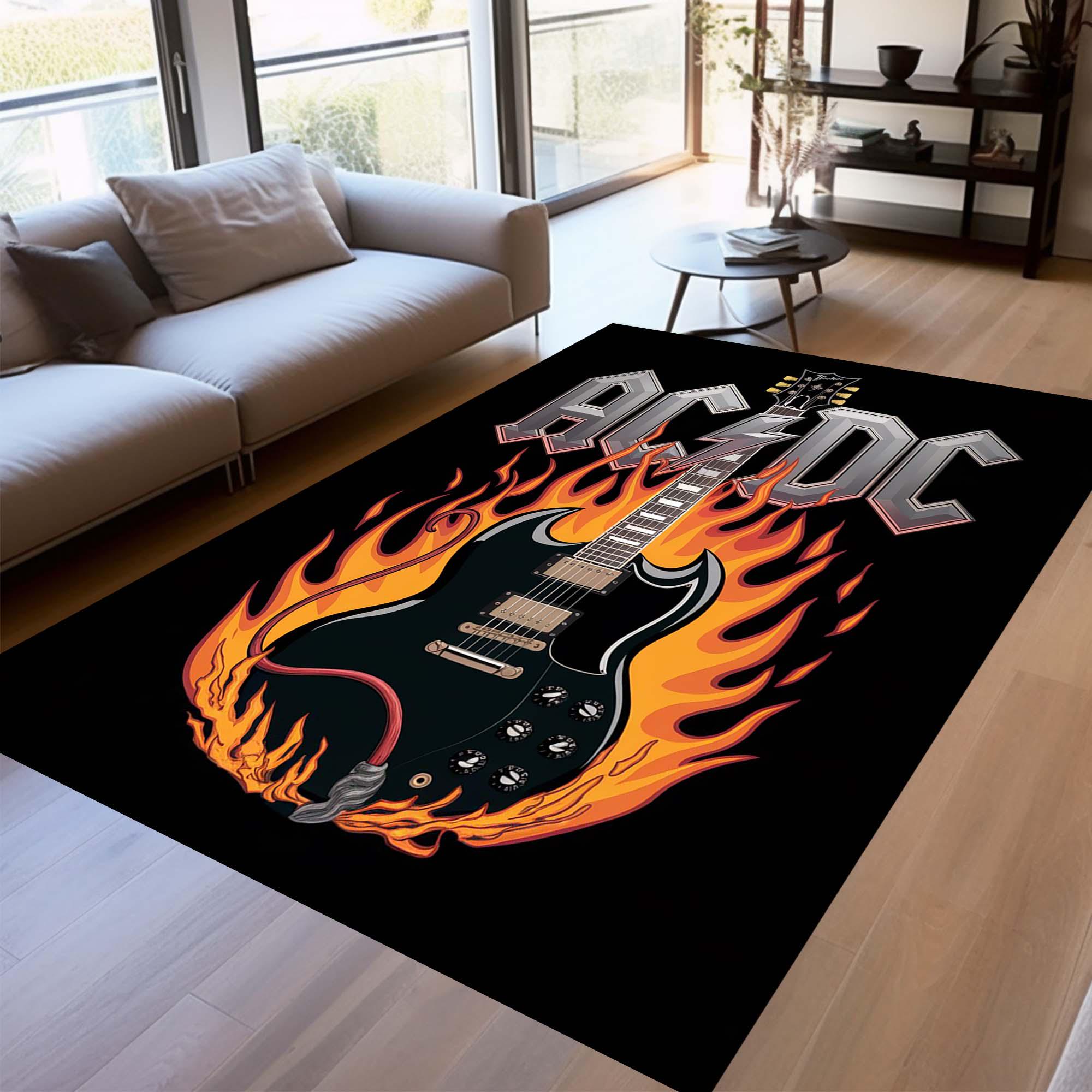 AC DC Rug, Acdc Rugs, Music Band Rug, Heavy Metal Rug, Music Room Rug ...