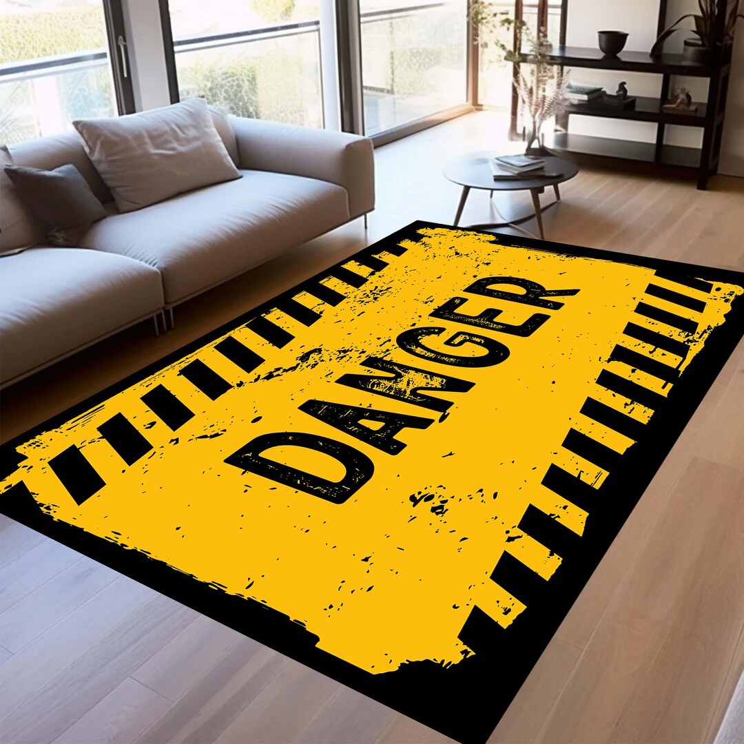 Danger Rug, Danger Zone Pattern Rug, Danger Radioactive Logo Rug ...