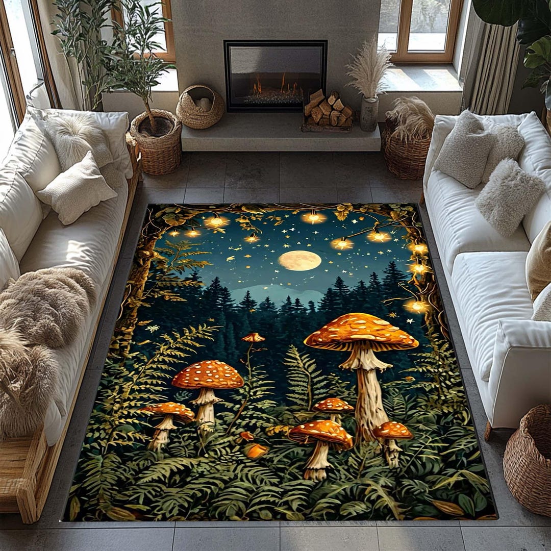 Mushroom Rug, Mushroom, for Living Room Rug, 3D Rug,home Decor Rug ...