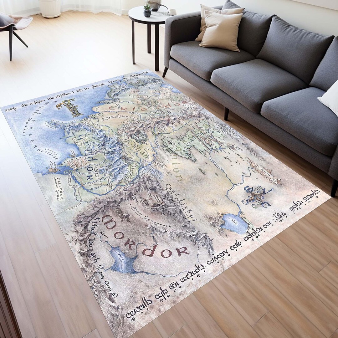 Map Rug, Middle Earth Map Rug, Lord of the Rings, LOTR Map Rug, Amazing ...