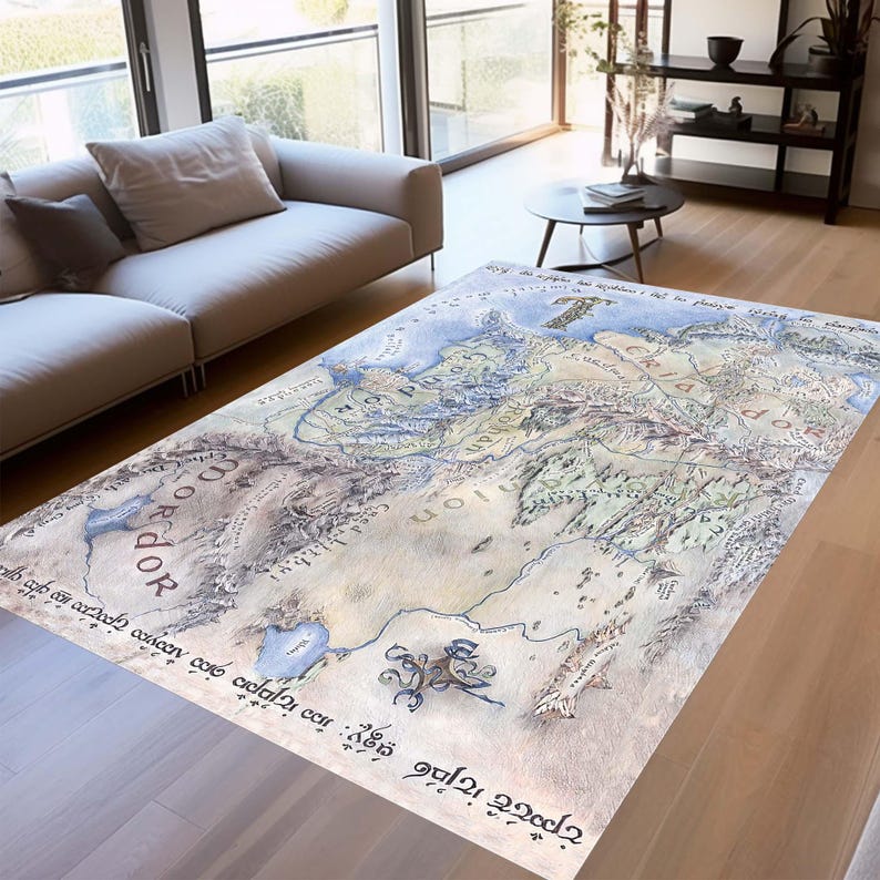Map Rug, Middle Earth Map Rug, Lord of the Rings, LOTR Map Rug, Amazing ...