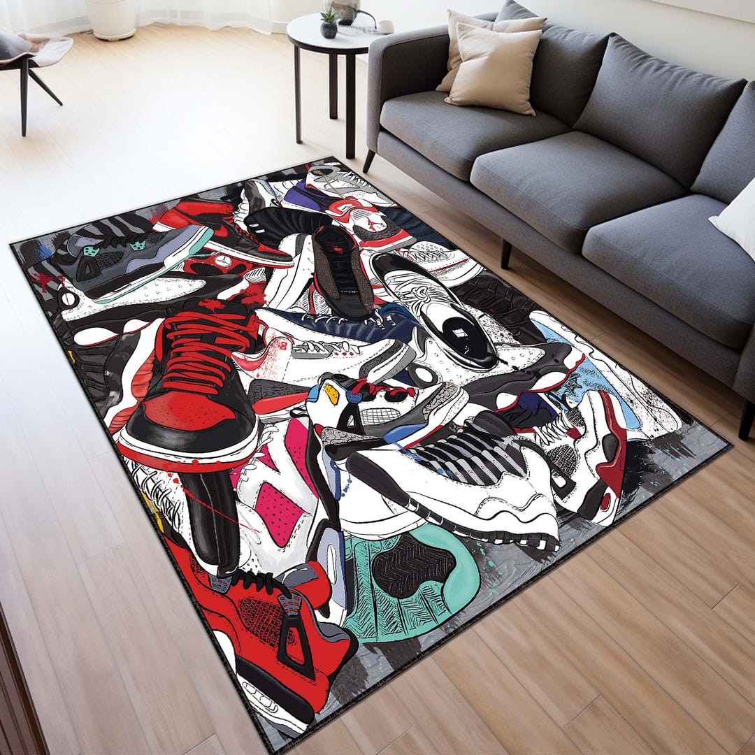 Sneakers Custom Rug, Sneakers Shoes Rug, Street Cool Rug, Sneakers ...