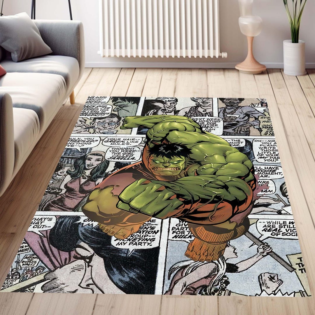 Hulk Rug, Super Hero Rug, Marvel Rug, Avengers Rug, Magazine Cover ...