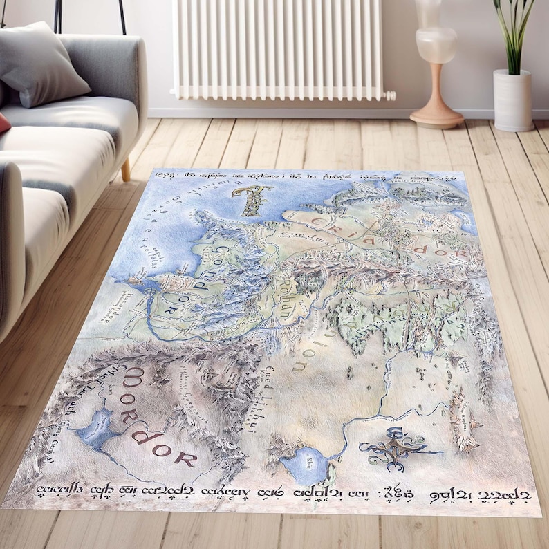 Map Rug, Middle Earth Map Rug, Lord of the Rings, LOTR Map Rug, Amazing ...