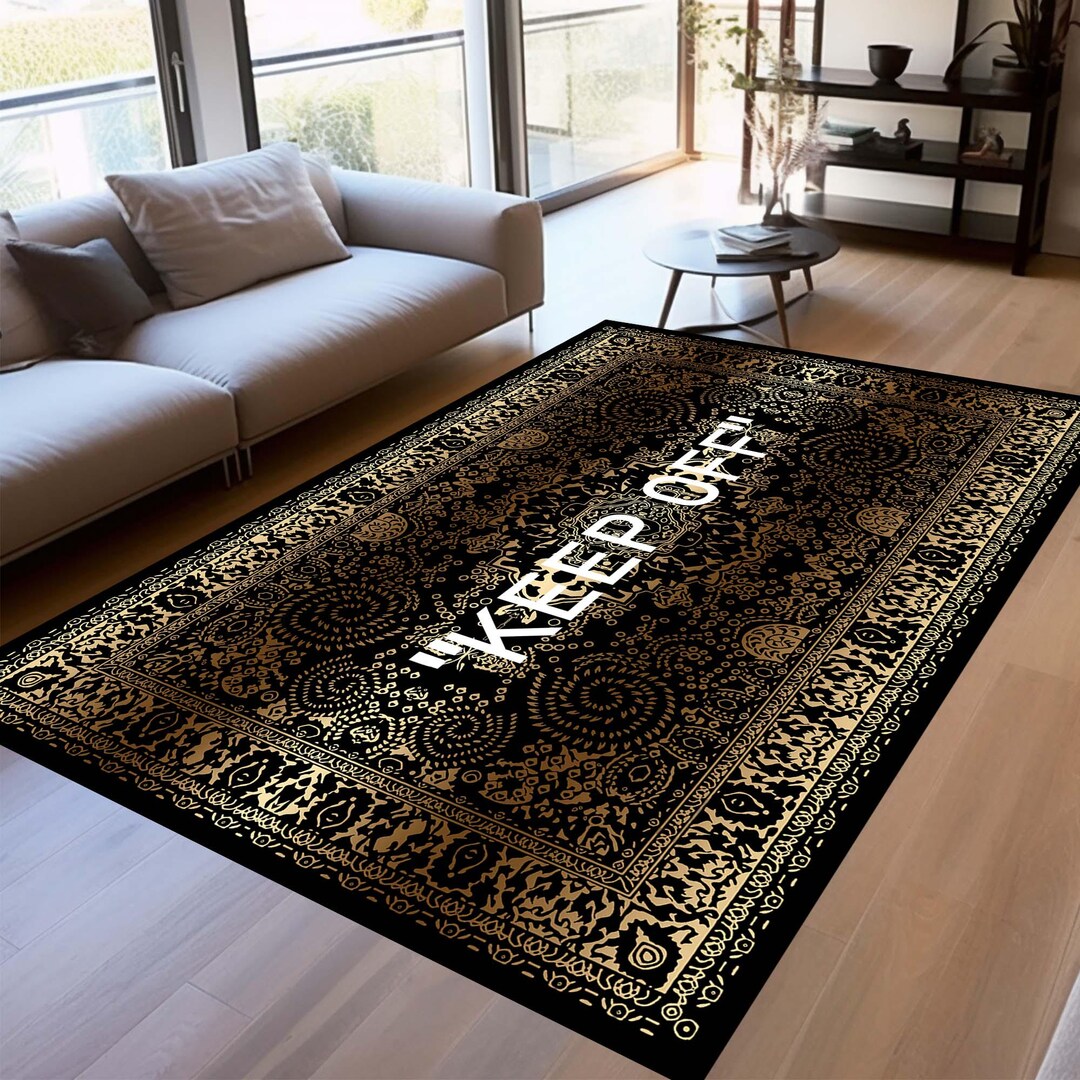 Keep off Dark Grey Rug, Modern Living Room Decor, Personalized Gift - Etsy