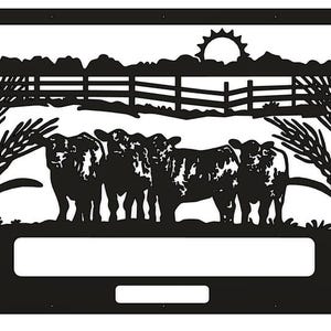 Farm Sign Template With Cows DXF File - Etsy