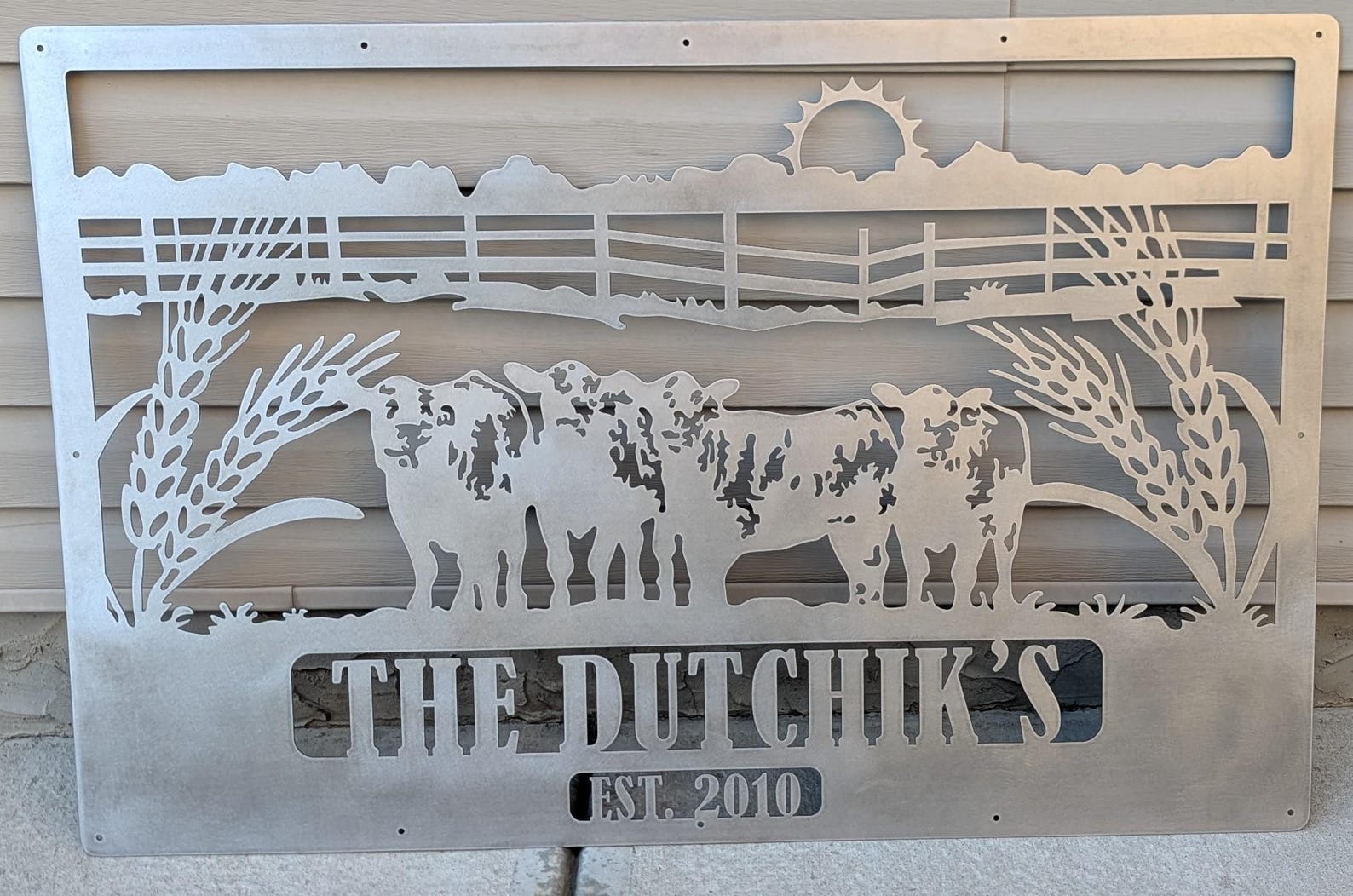 Farm Sign Template With Cows DXF File - Etsy