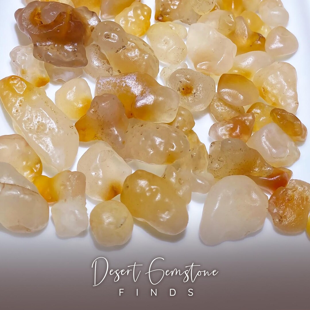 Mongolian Gobi Desert Chalcedony Set: Raw Yellow Sugar Agate Stones - Etsy