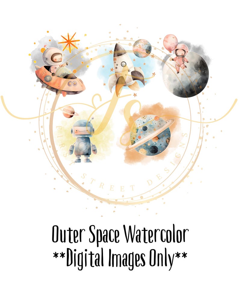 Outer Space Nursery Prints - Digital Art Print - High Resolution ...