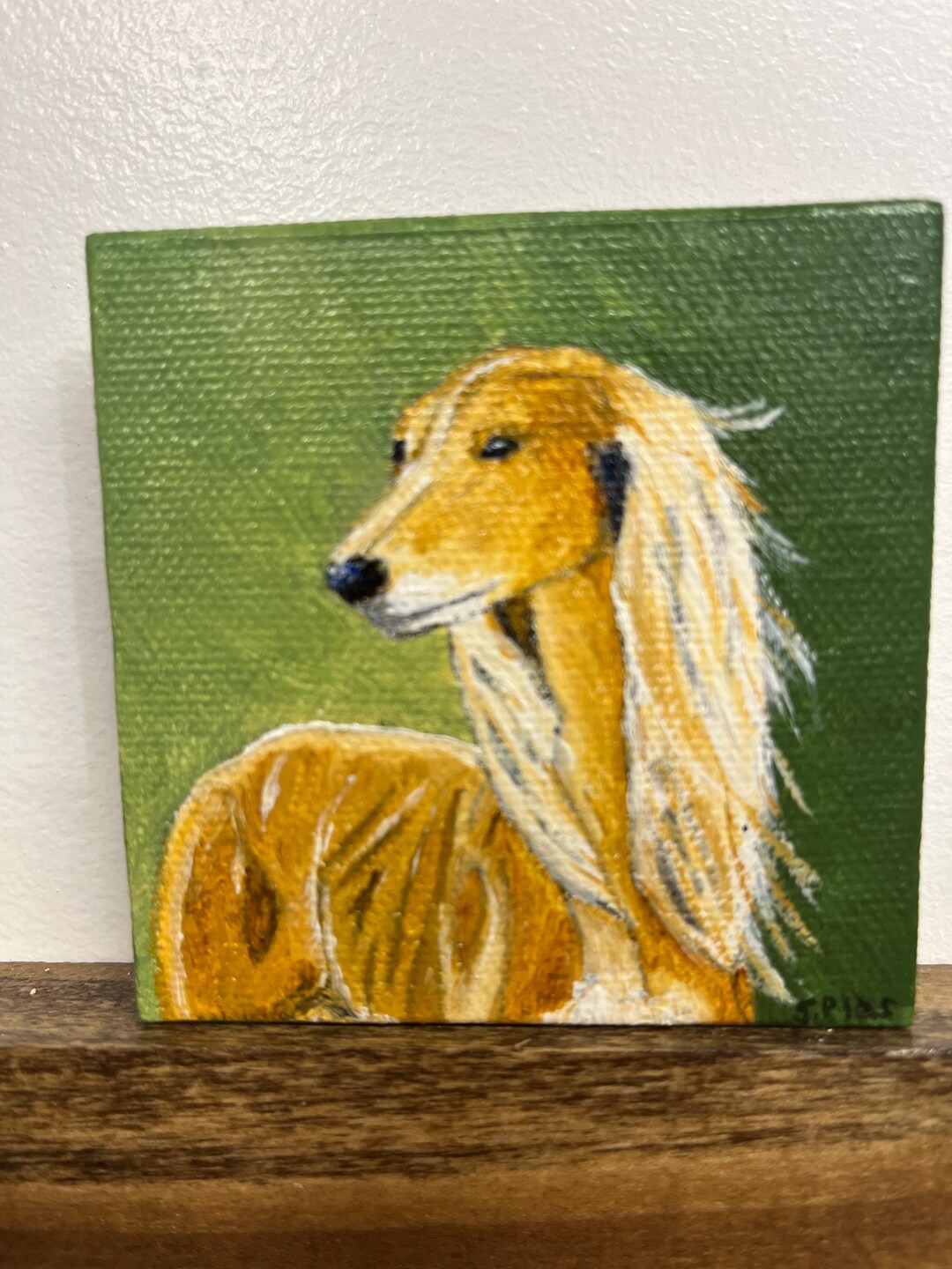 The Saluki - Original Mini Oil Painting 3” X 3” - Etsy