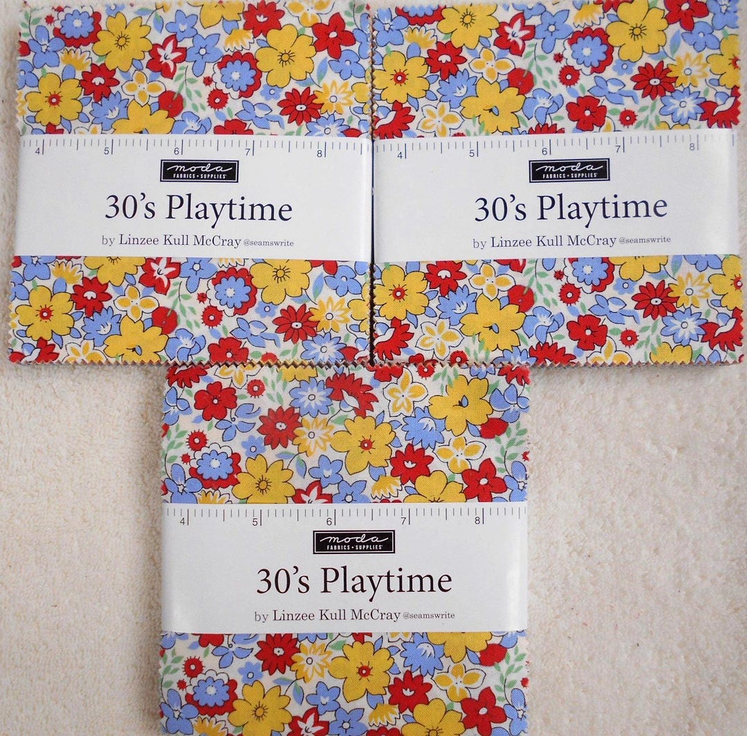 30's Playtime Retro Flower Sack THREE 5" Charm Packs 126 Squares Total ...