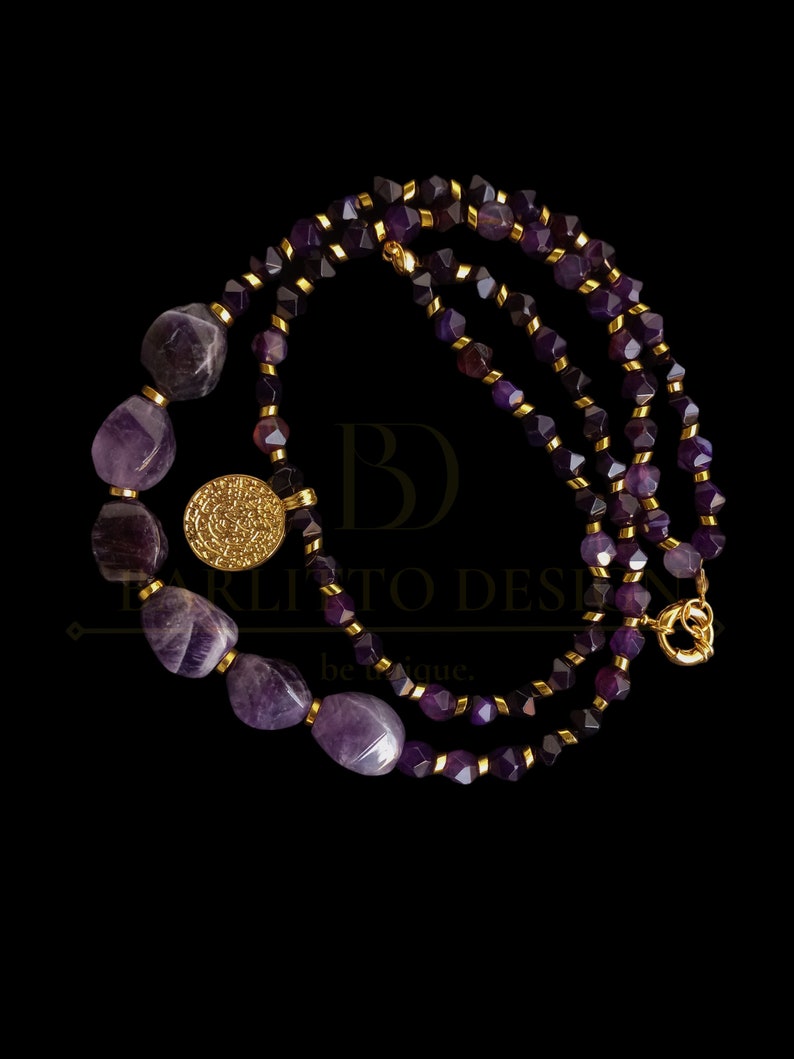 Handmade Amethyst Necklace, Purple Gemstone Jewelry, Unique Jewelery ...