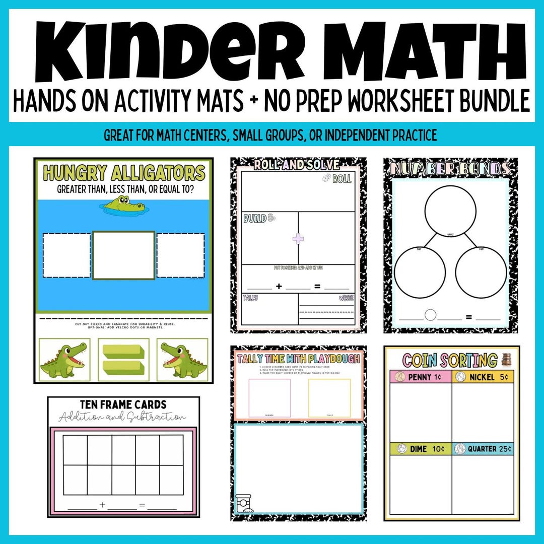 Kindergarten Math Activity Pack - Etsy