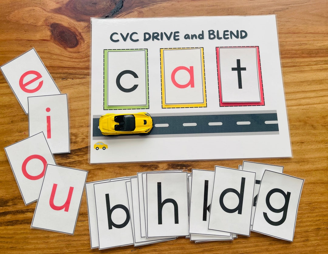 Drive & Blend CVC Activity • Beginner Reader Educational Resource - Etsy