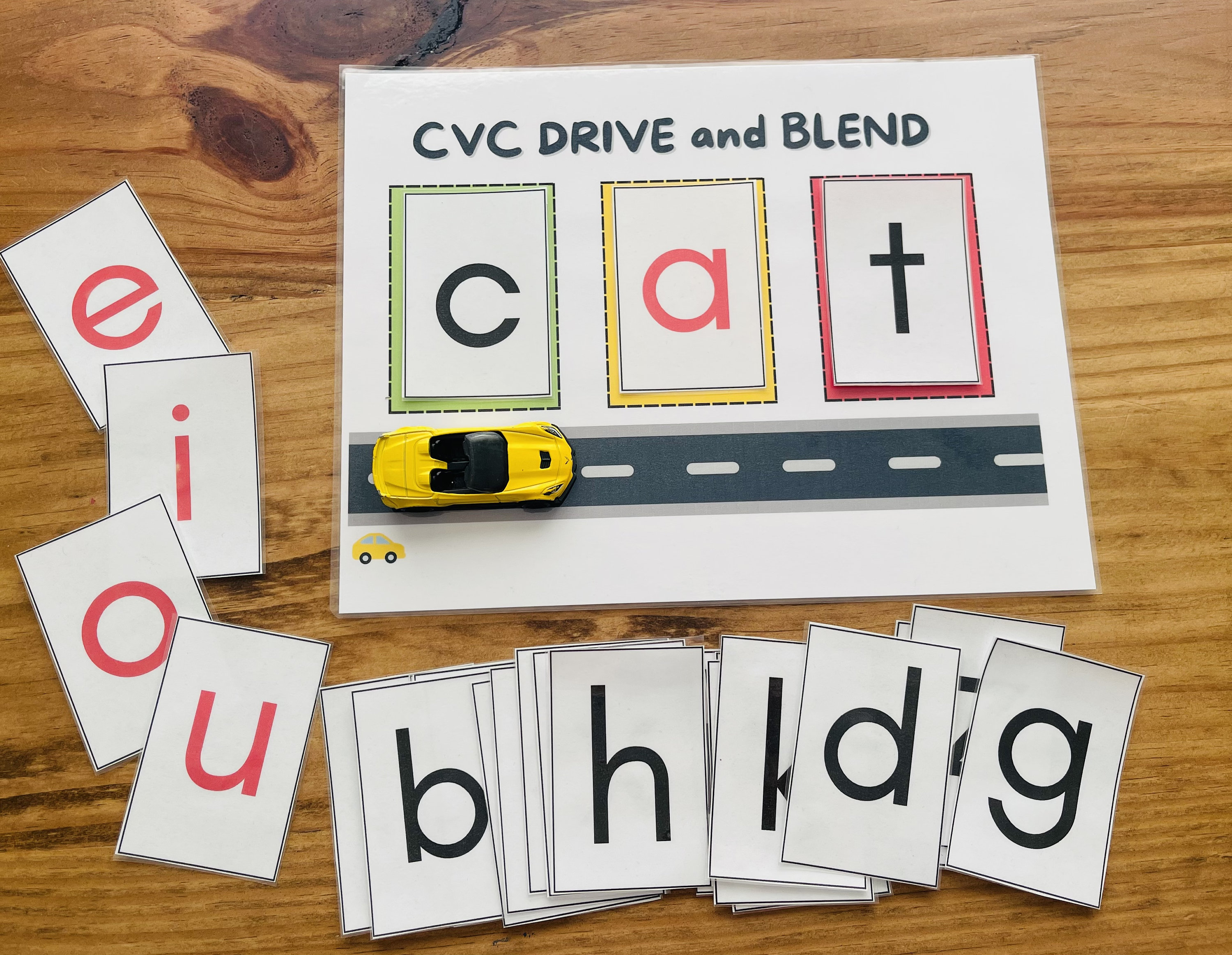 Drive & Blend CVC Activity • Beginner Reader Educational Resource - Etsy