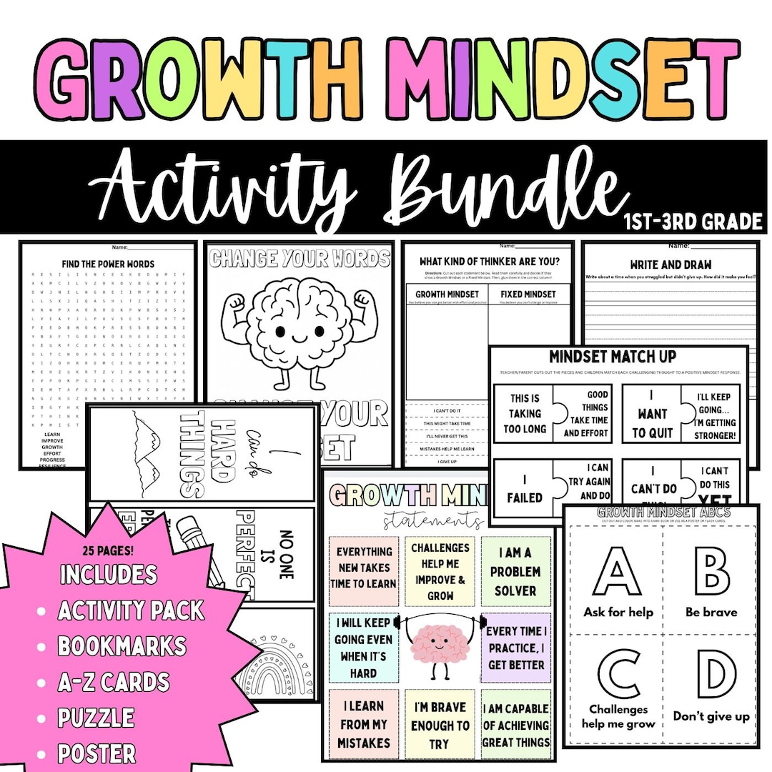 Growth Mindset Activity Pack for 1st-3rd Grade *digital* - Etsy