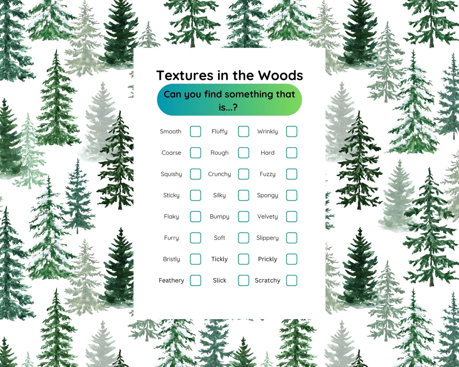 Woodland Textures Scavenger Hunt. - Etsy