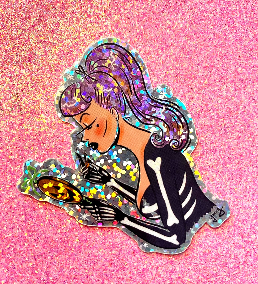 Spooky Shit Di Cut Sticker Rainbow Glitter - Etsy