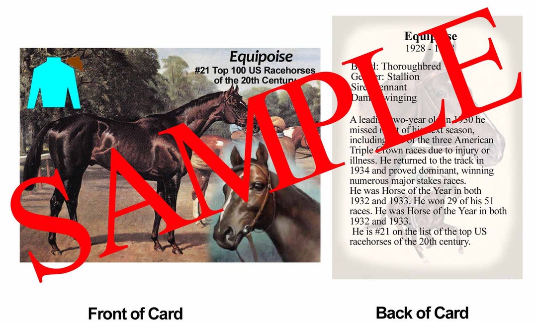 Equipoise Horse Trading Card #21 Top 100 US Racehorses of the 20th ...