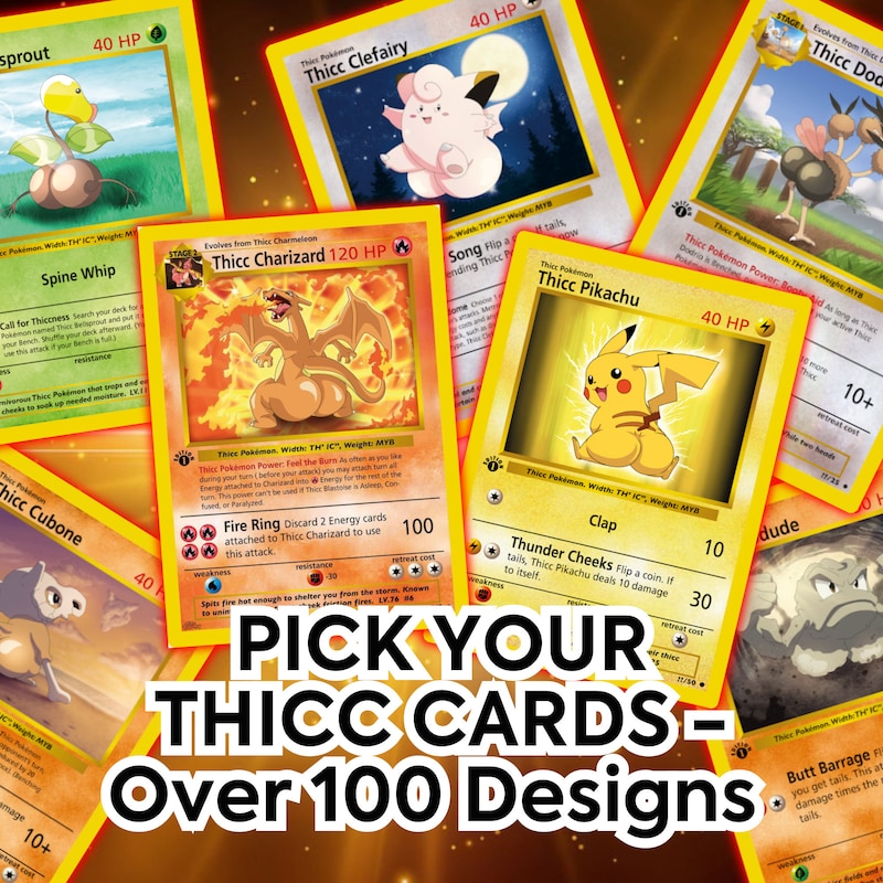 Thicc Pikachu Card - Etsy