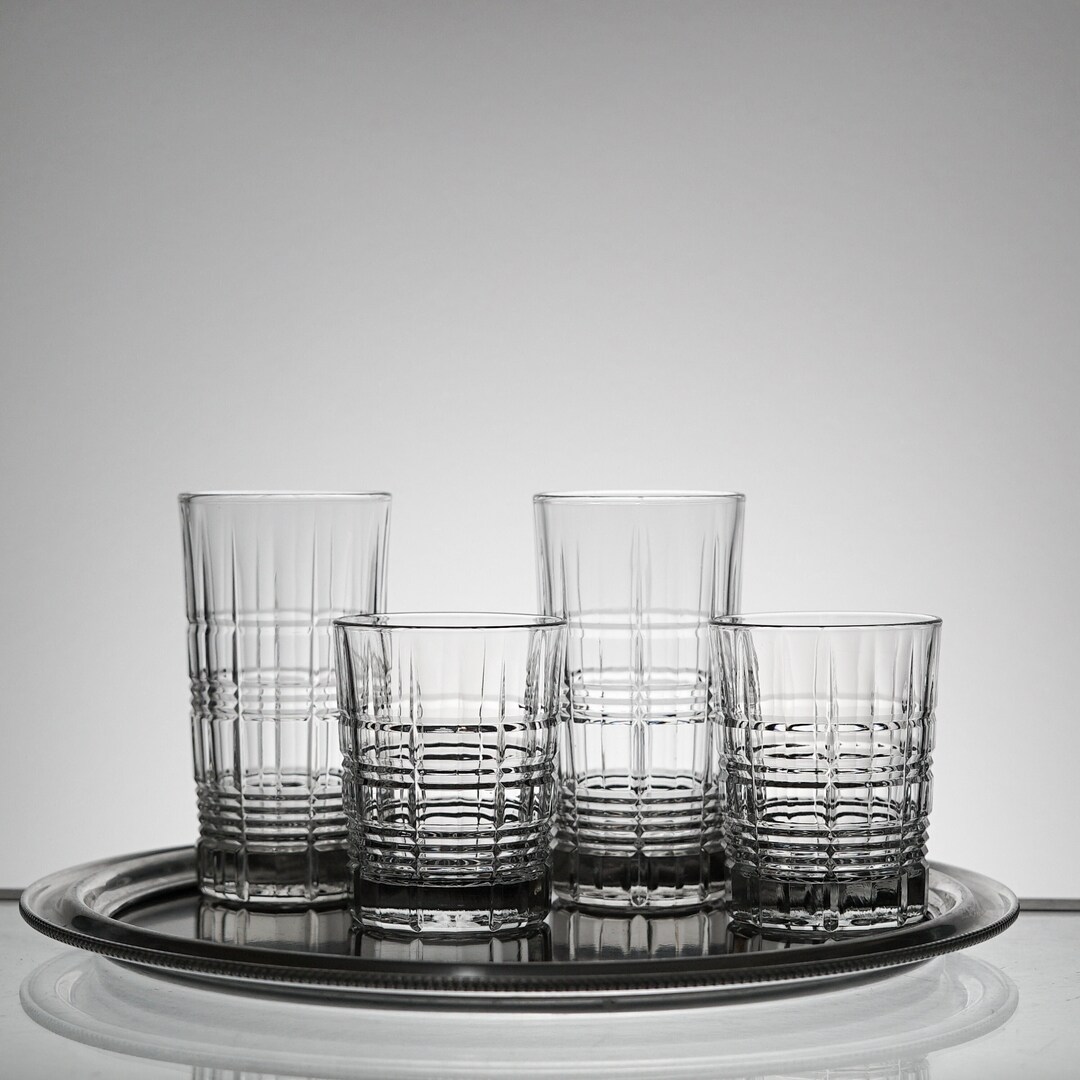 Vintage Rock Glasses, Set of 4 Retro Cocktail Glasses, Great for ...