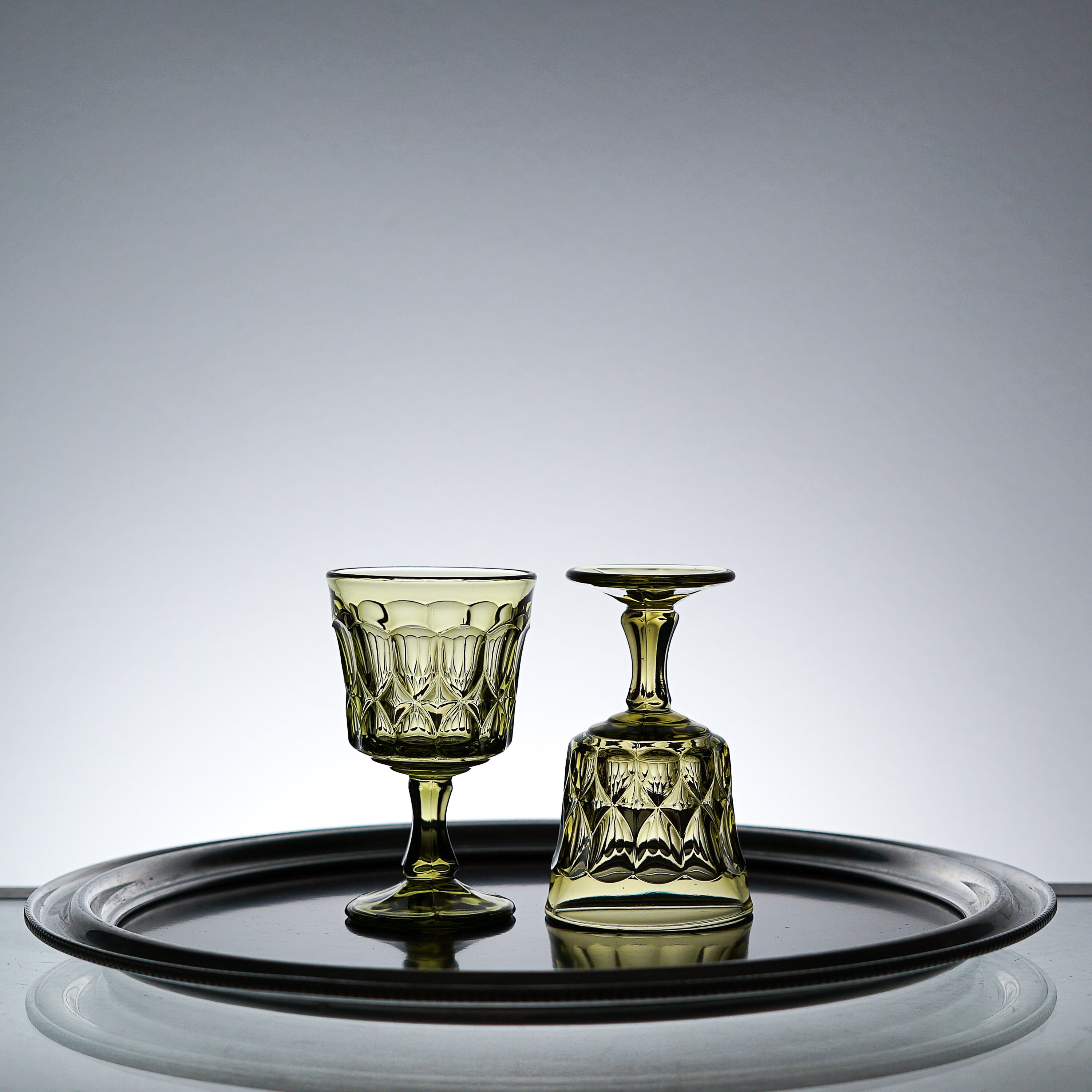 Noritake Glassware Set of 4, Vintage Cordial Glass Set, Pressed Water ...