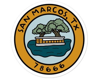 San Marcos TX Old Main Sticker | 3x3 Inch Vinyl Decal | Historic ...