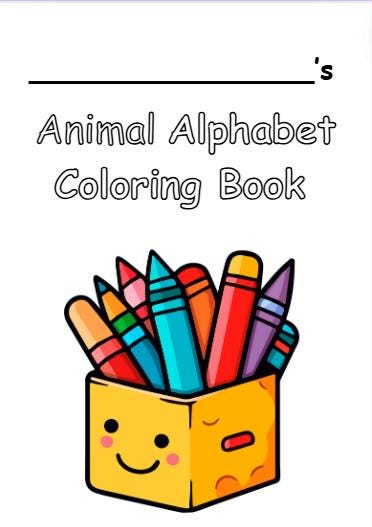 Animal Alphabet Coloring Book - Etsy