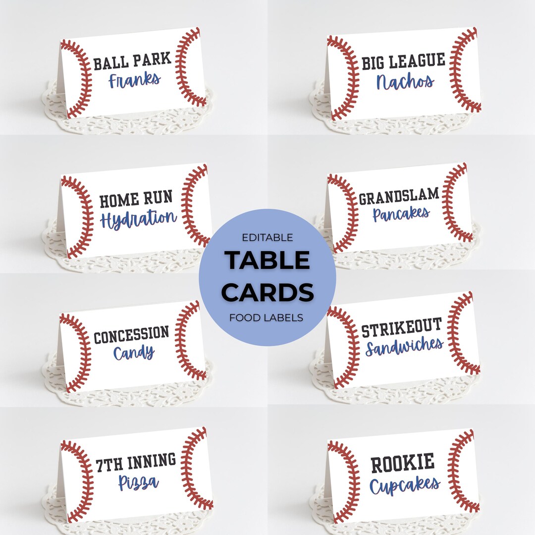 Rookie of the Year Birthday Food Cards, Editable Rookie Year Table ...