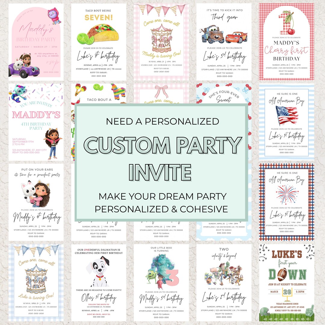 Custom Design Birthday Invitation, Made-to-order Invitation, Joint ...