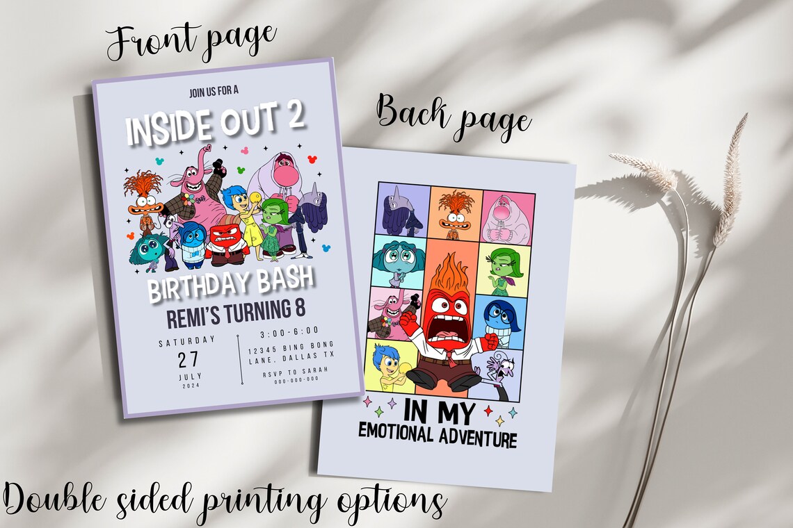Inside Out 2 Birthday Invitation | Digital Download | Customizable ...
