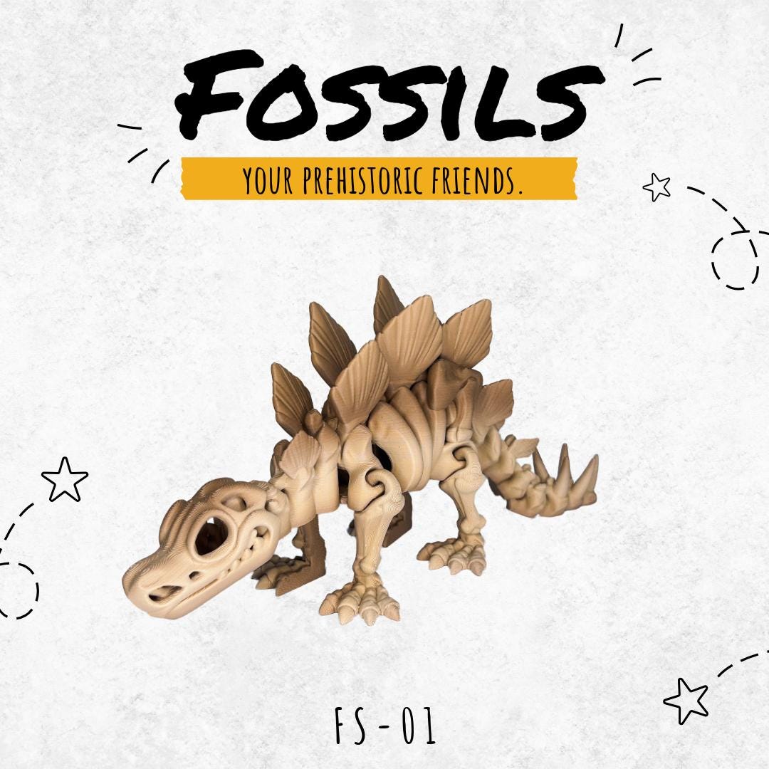 Fossils: Articulated Dinosaur Skeleton Toys Fun Room Decor and Unique ...