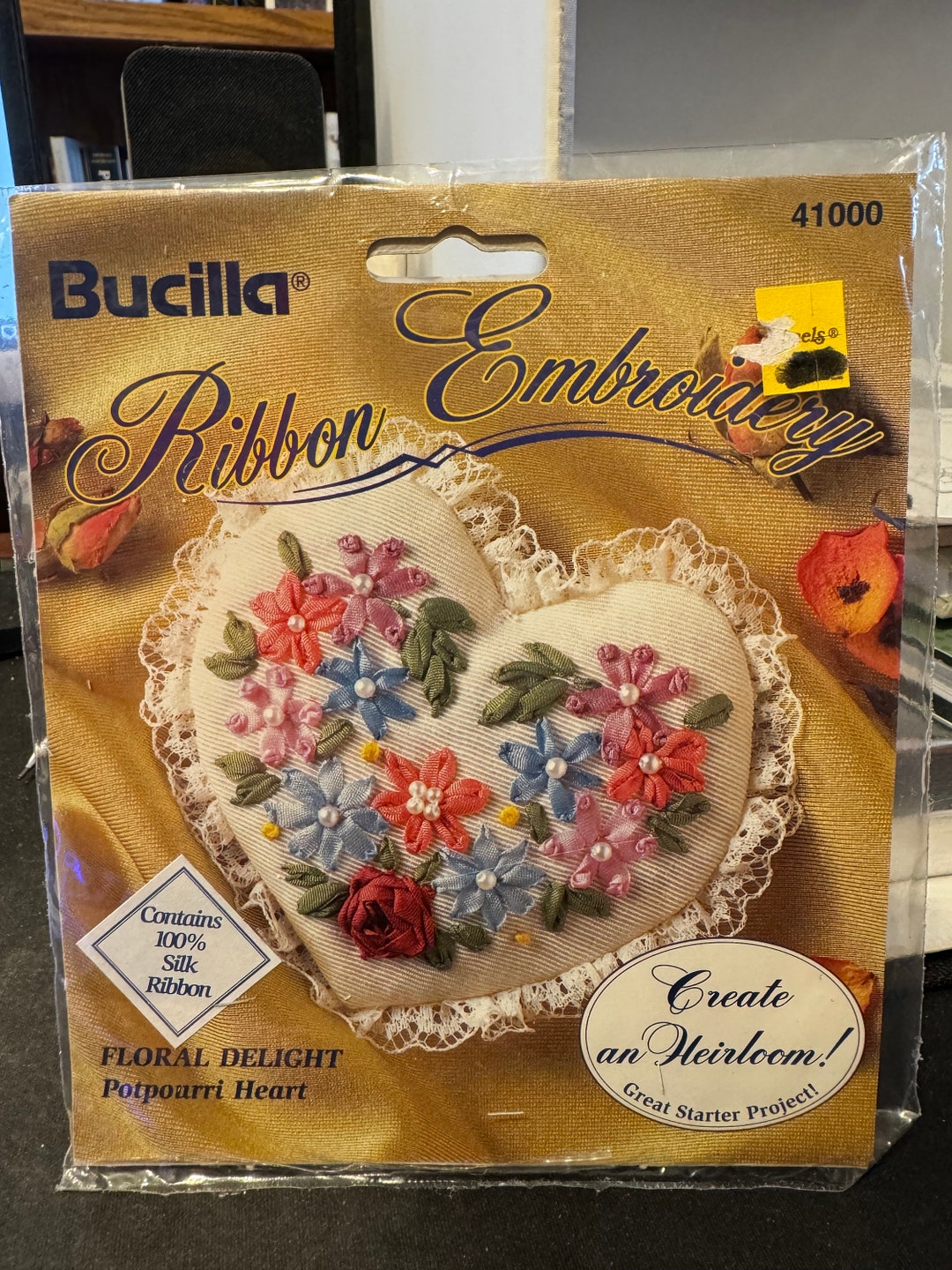 Bucilla Ribbon Embroidery - Floral Delight Potpourri Heart - 3" X 3 ...