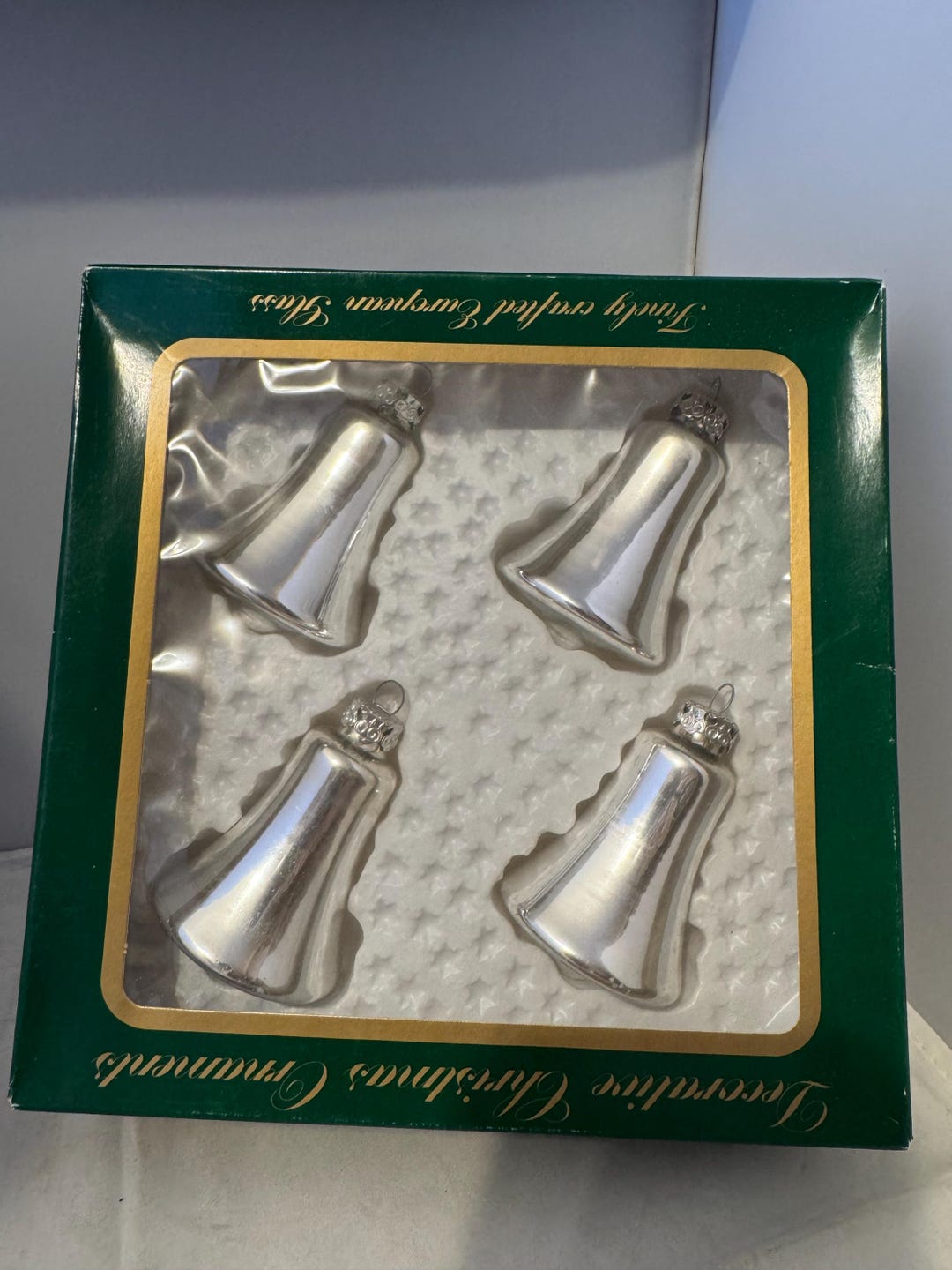 Set of 4 Vintage Glass Bell Christmas Ornaments - Etsy