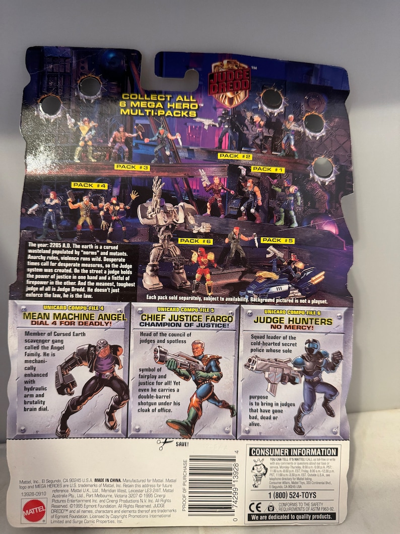 Mega Heroes - Judge Dredd - Judges Vs. Mean Angel - New (1995) - Etsy