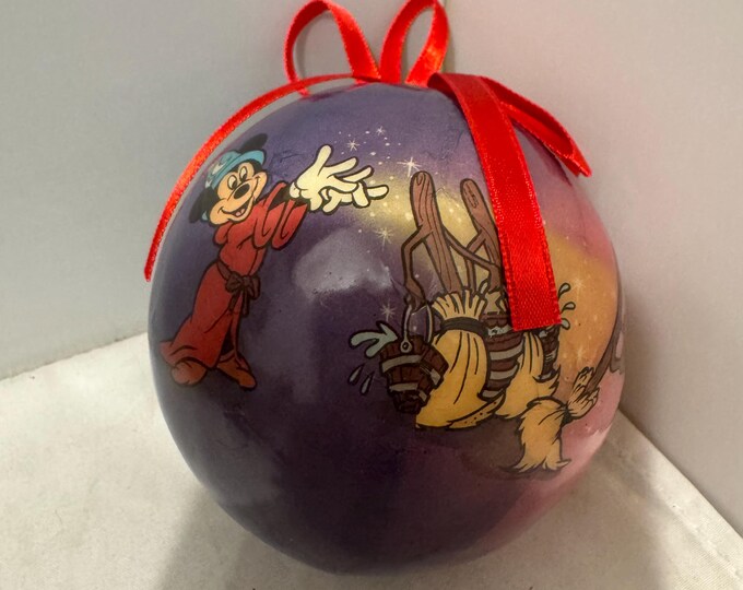 Vintage Disney Fantasia Mickey Mouse Paper Mache Ball Bulb Christmas ...