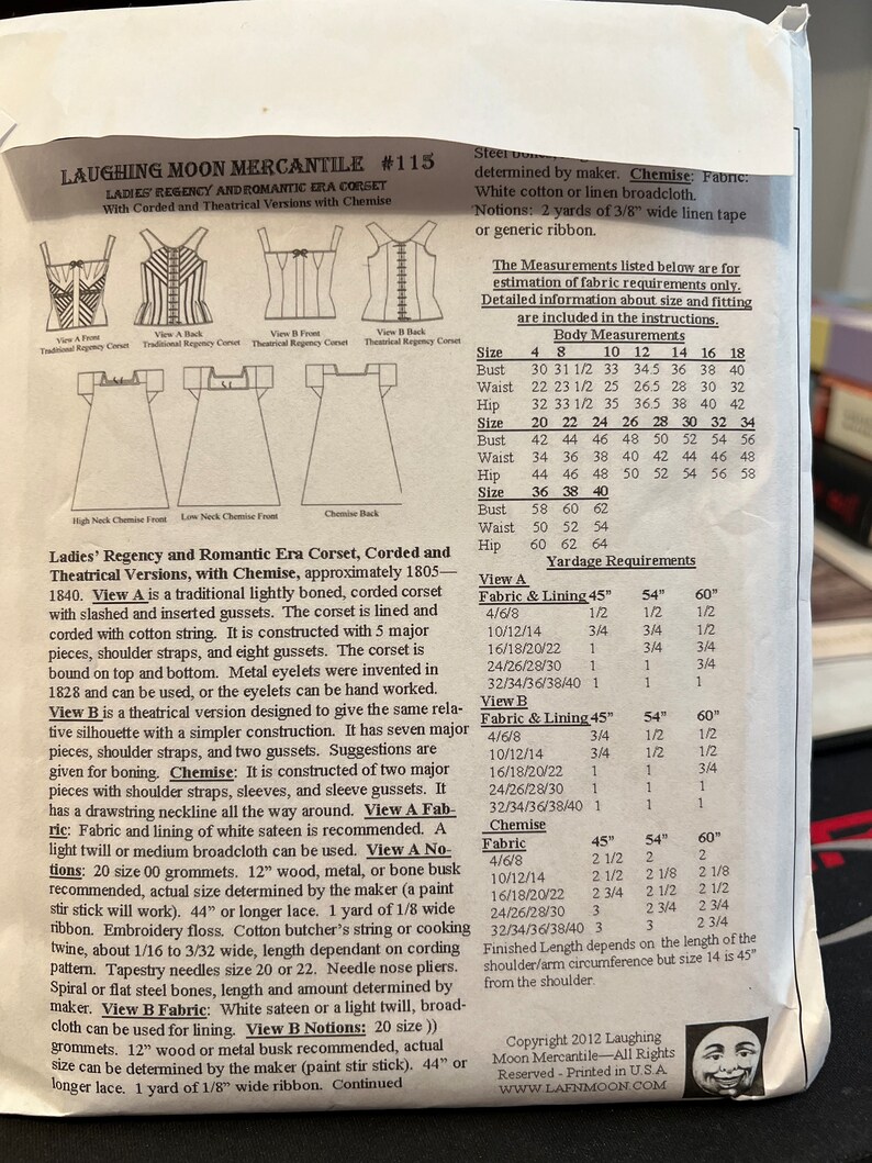 Laughing Moon Mercantile #115 - Ladies' Regency and Romantic Era Corset ...