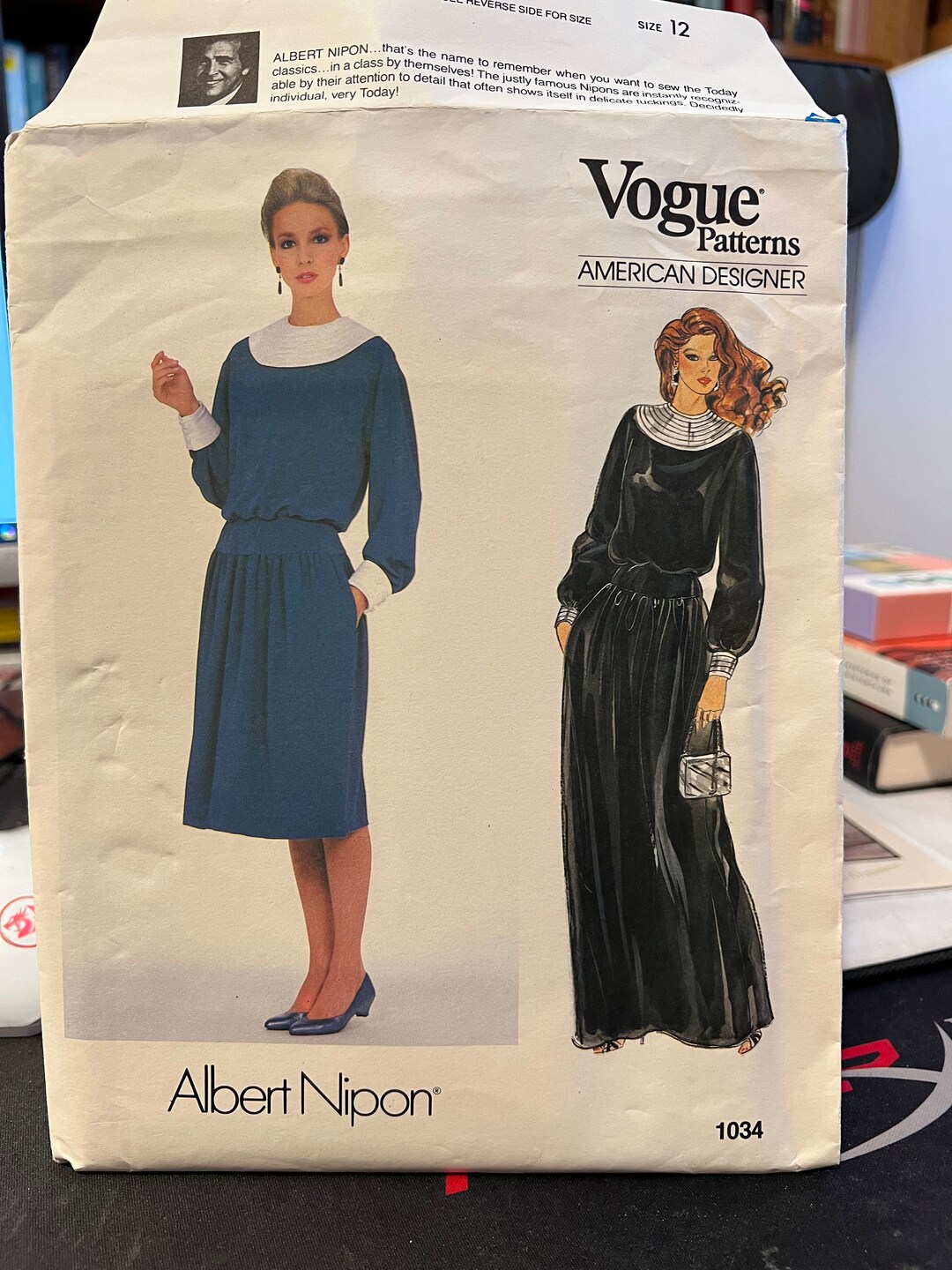 Vogue Patterns 1034 - American Designer Albert Nipon - Misses' Dress ...