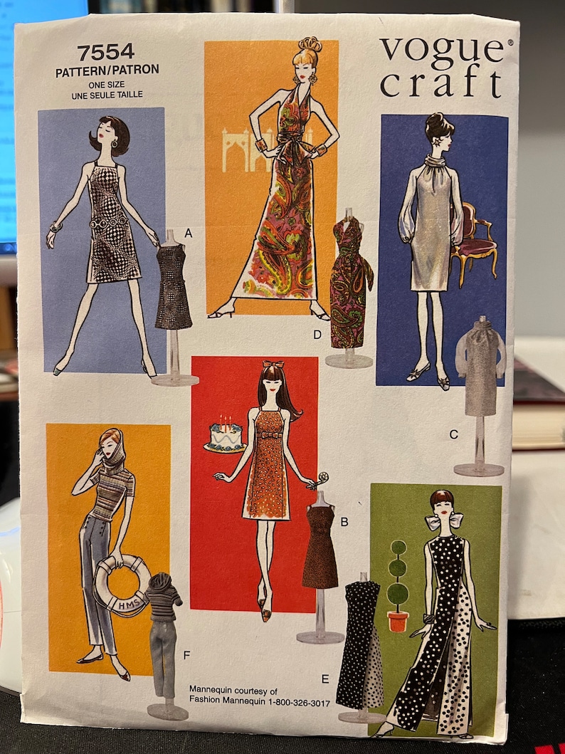 Vogue Craft Patterns 7554 - 11 1/2" Fashion Doll Vintage Vogue Circa ...