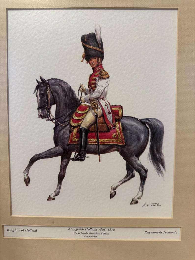 Color Lithograph - Kingdom of Holland Grenadier a Cheval 1806-1810 ...