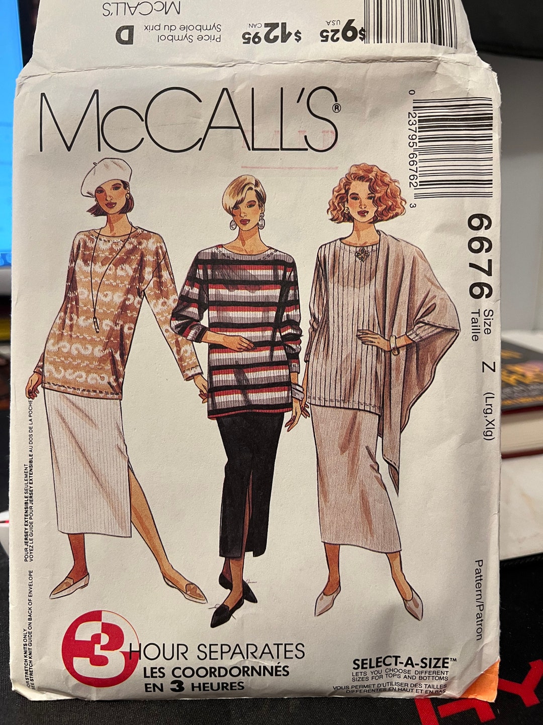 Mccall's Pattern 6676 - Misses' Top, Skirt and Shawl - Size Z (lrg,xlg ...