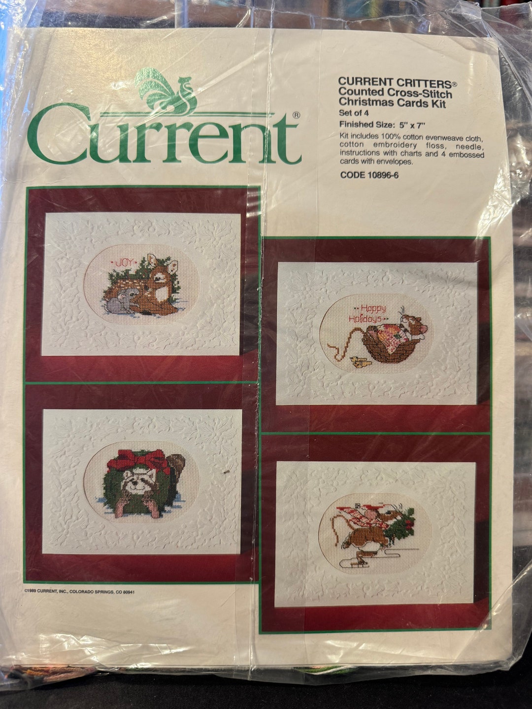 Current Critters Counted Cross Stitch Kit - Christmas Card Kit - New - Etsy