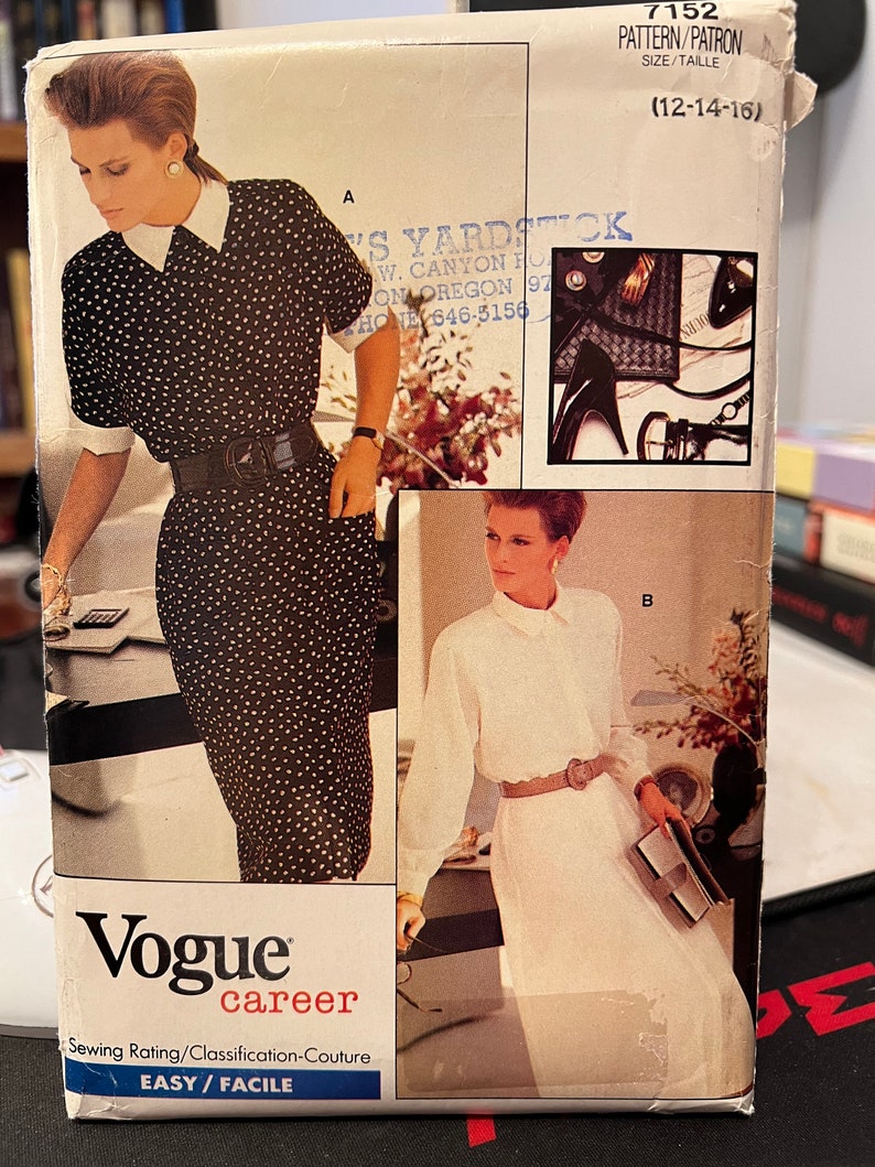 Vogue Pattern 7152 Size (12-14-16) - Misses' Dress - Etsy