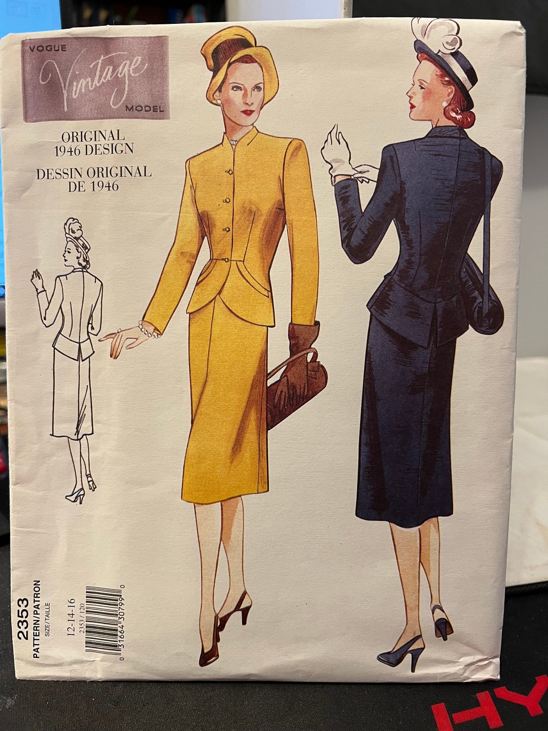 Vogue Patterns 2353 - Original 1946 Design - Misses' Petite Jacket ...