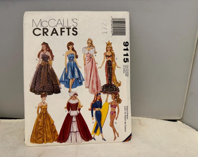 Mccall's Crafts Pattern 9115 One Size - Clothes for 11.5" Dolls - Etsy