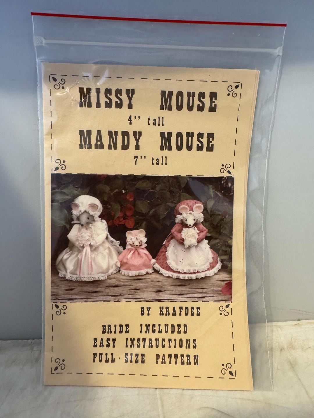Missy Mouse 4" Tall / Mandy Mouse 7" Tall Sewing Pattern Design by ...