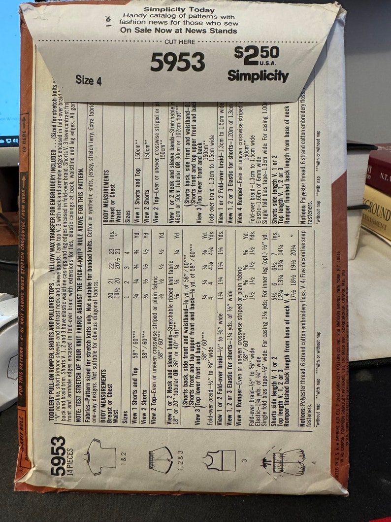 Simplicity Pattern 5953 - Hang Ten - Toddlers' Pull-on Romper, Shorts ...