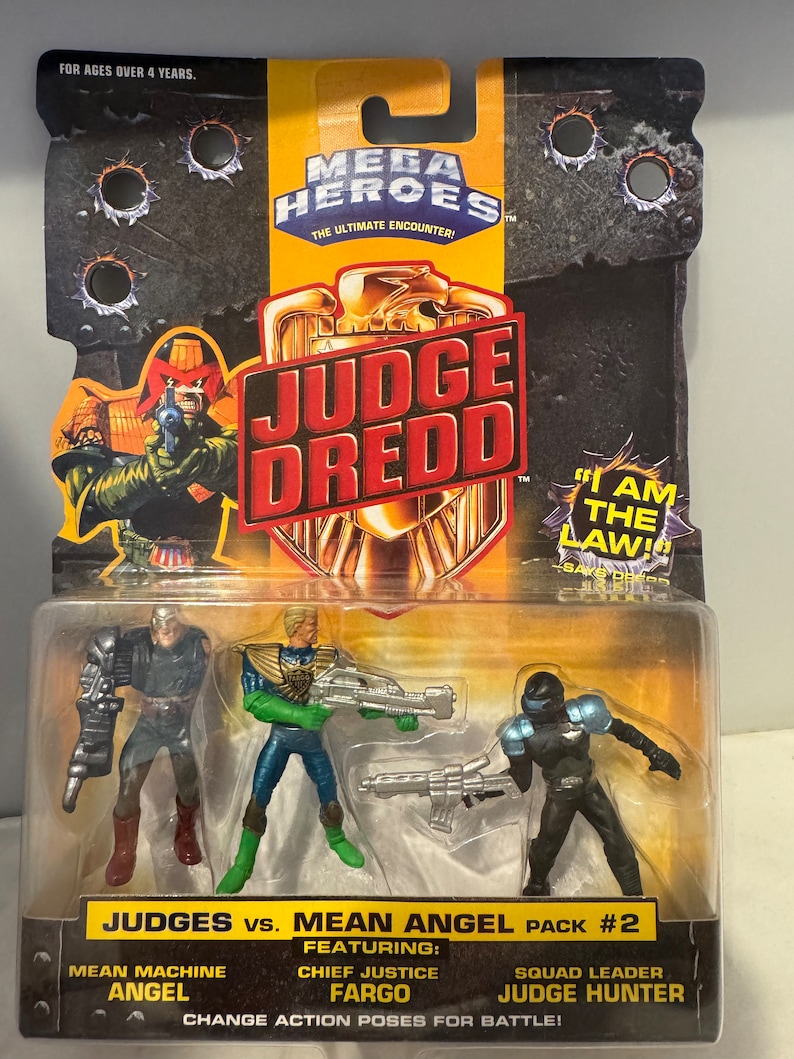 Mega Heroes - Judge Dredd - Judges Vs. Mean Angel - New (1995) - Etsy