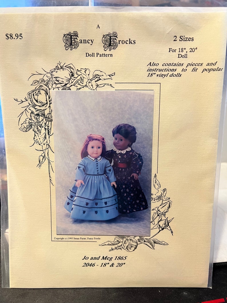 Fancy Frocks Doll Patterns 2046 - 18", 20" Doll - Jo and Meg 1865 - Etsy