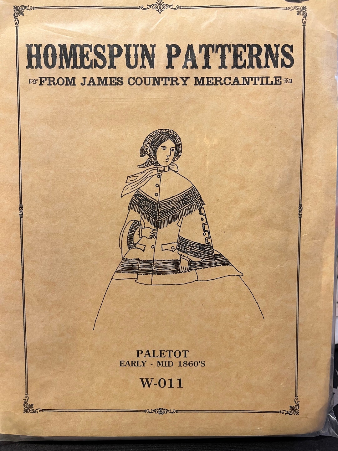 Homespun Patterns W 011 - Paletot Early - Mid 1860's - Sizes 14-16-18 ...
